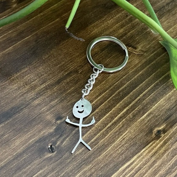 Other | Middle Finger Funny Metal Stickman Keychain Flipping The Bird ...